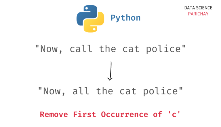 Python Remove First Occurrence Of Character In String Data Science Parichay